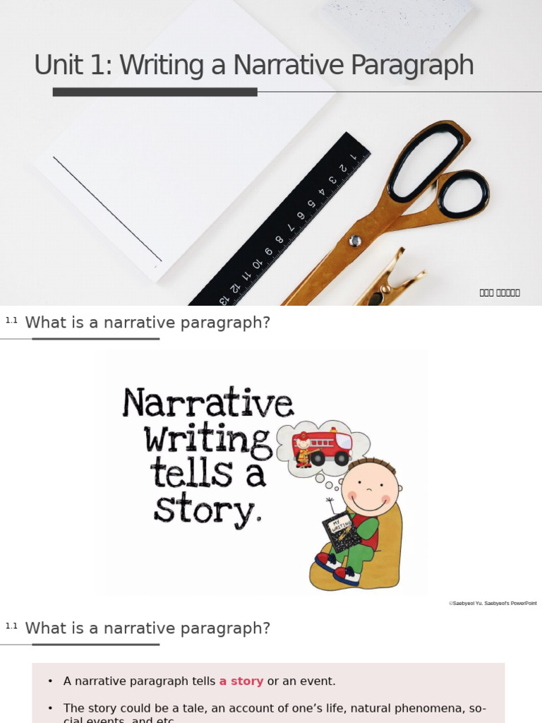 Narrative Paragraph Writing Guide | PDF