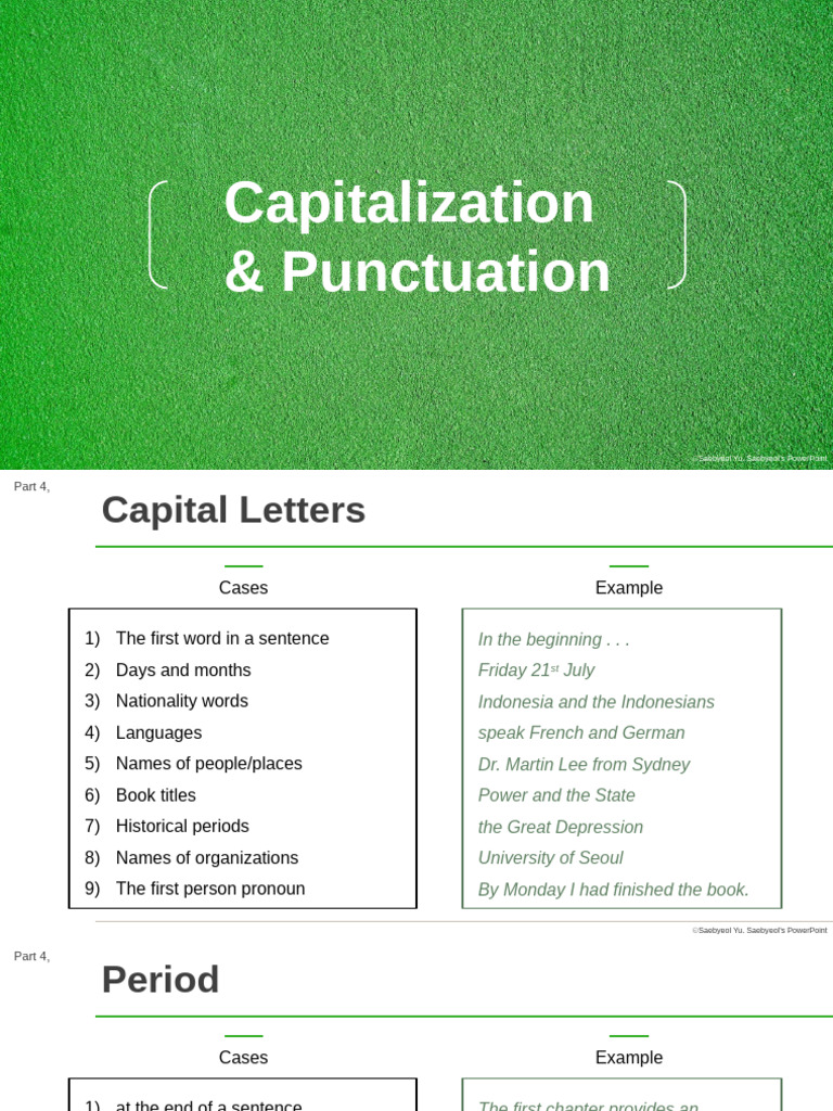 Capitalization and Punctuation | PDF | Comma | Punctuation