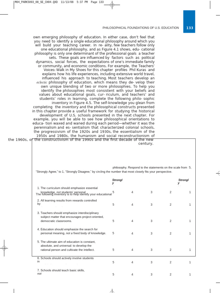 Parkay Stanford 2009 Philosophic Inventory | PDF | Existentialism ...