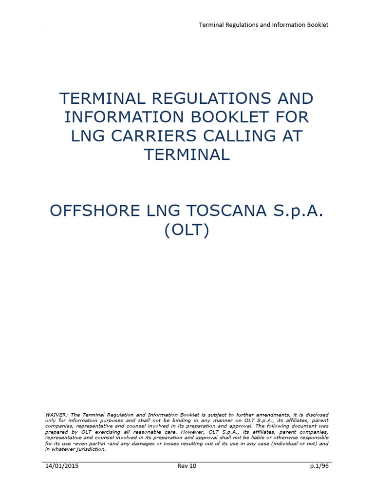 LNG Carrier Terminal Regulations Guide | PDF | Liquefied Natural Gas ...