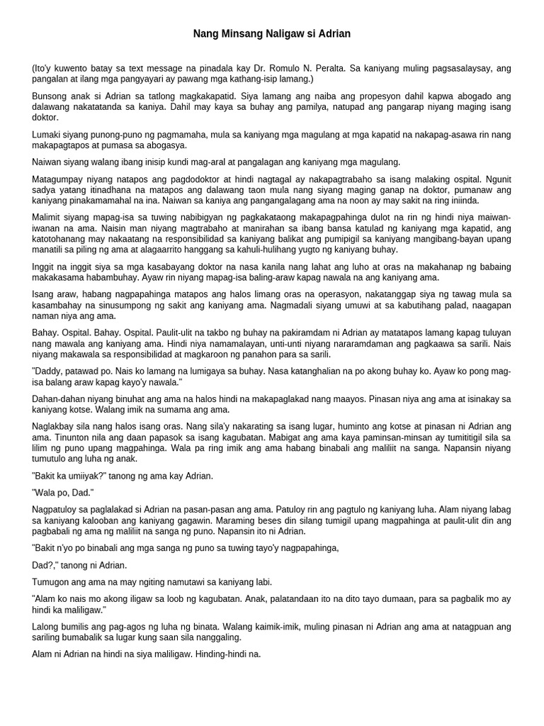 Nang Minsang Naligaw Si Adrian | PDF