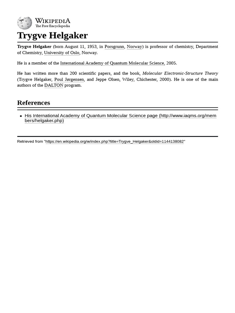 Trygve Helgaker | PDF