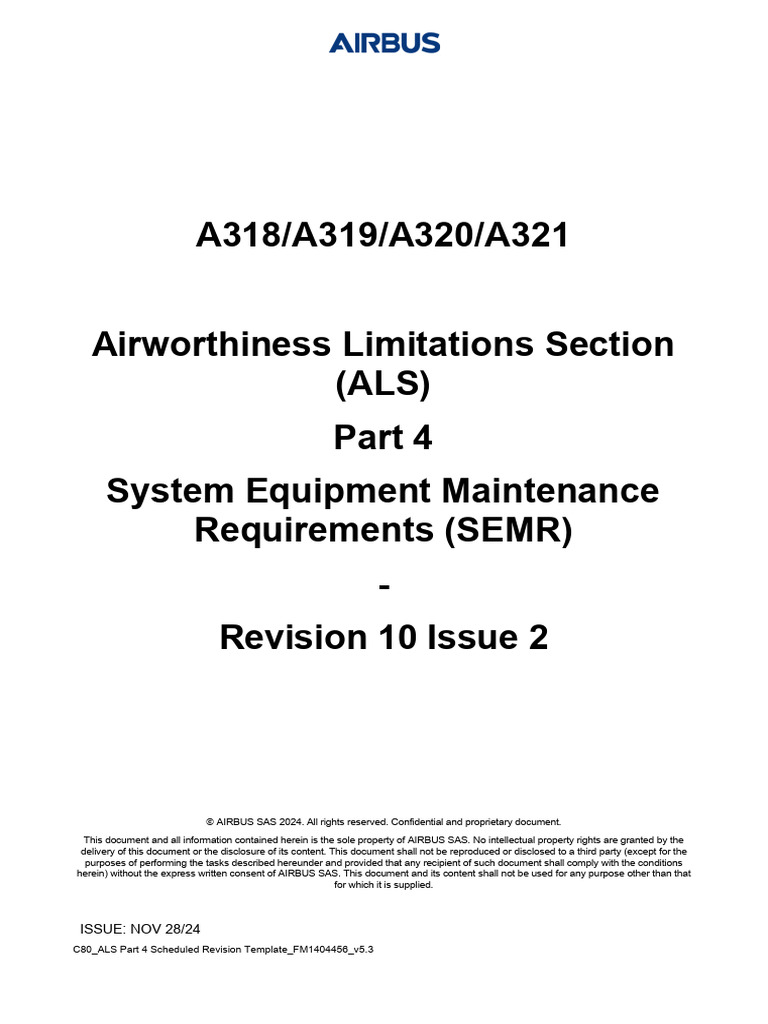 A318／A319／A320／A321 Airworthiness Limitations Section(ALS) Part 4 | PDF ...