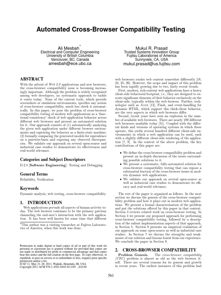 Automated Cross-Browser Testing Solution | PDF | World Wide Web ...
