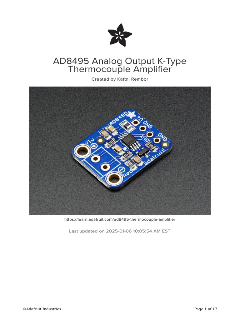 ad8495-thermocouple-amplifier | PDF | Thermocouple | Analog To Digital ...