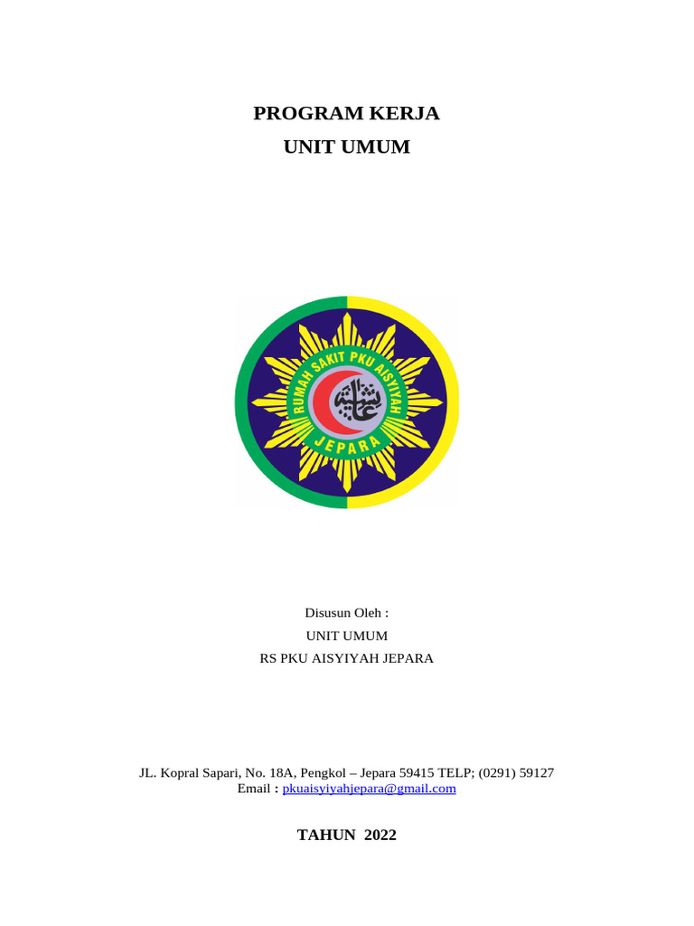 Program Kerja Unit Umum RS PKU Jepara | PDF