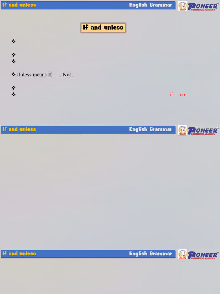 if and unless | PDF