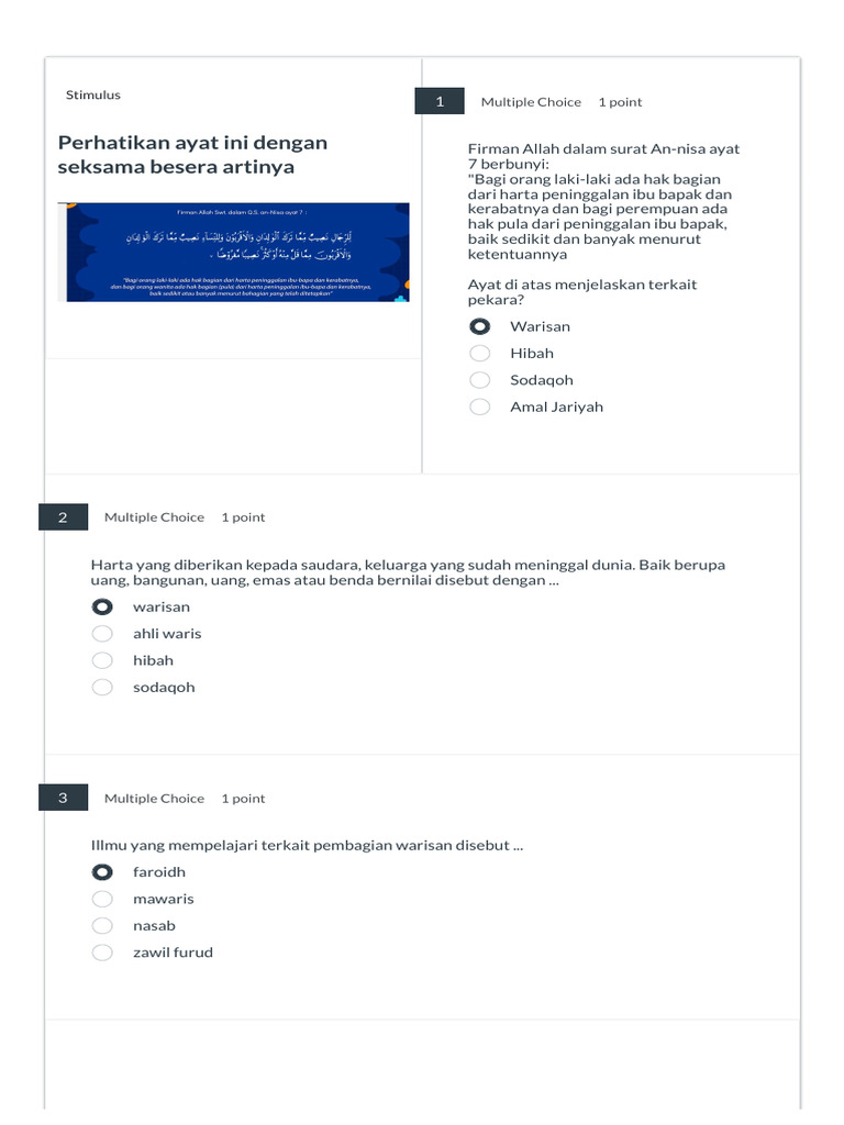Soal PAS PAI (Fix) | PDF