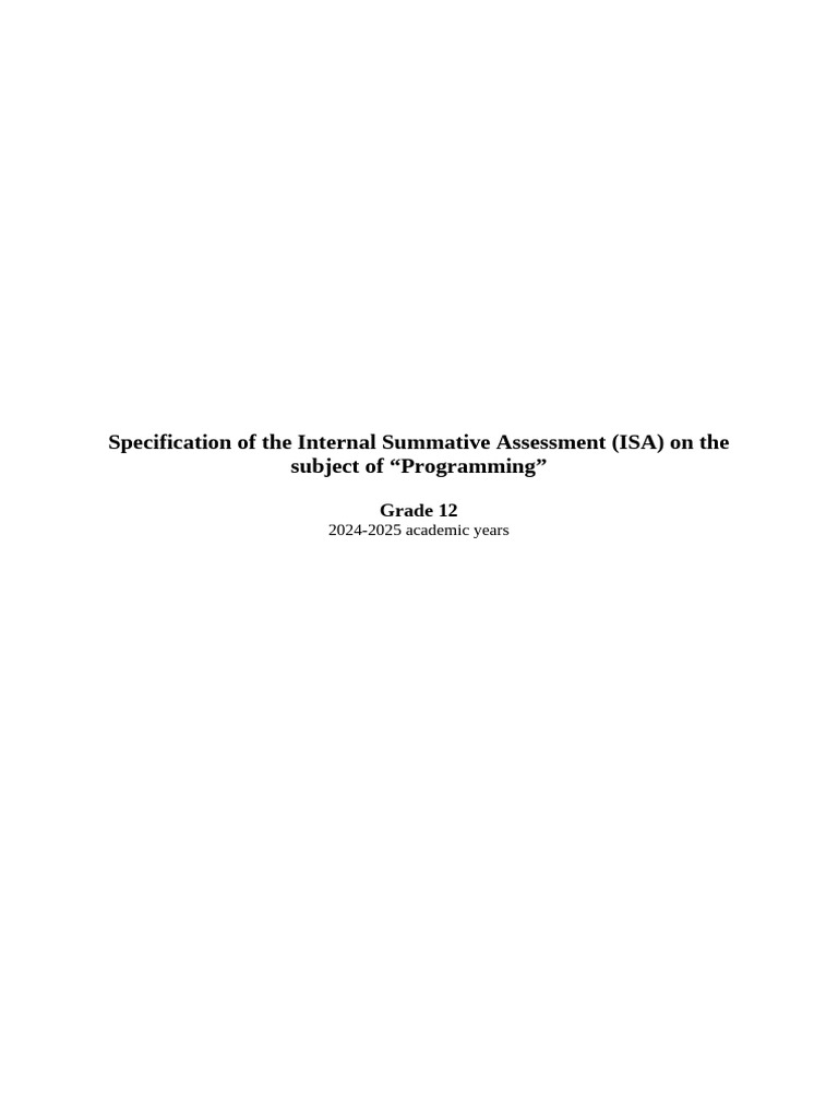 Grade 12 Programming Assessment Guide | PDF | Educational Assessment ...