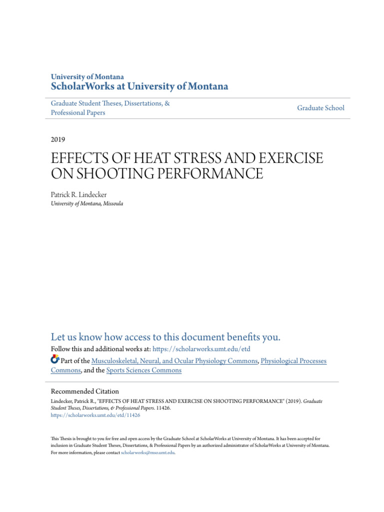 Effects of Heat Stress and Exercise On Shooting Performance | PDF ...