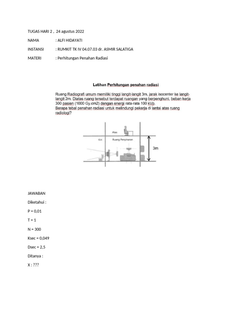 Tugas Perhitungan Penahan Radiasi Alfi Hidayati(1) | PDF