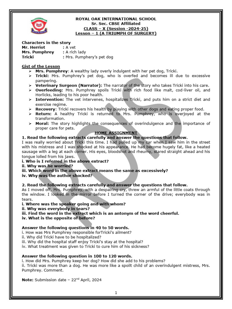 A Triumph of Surgery - Assignment | PDF