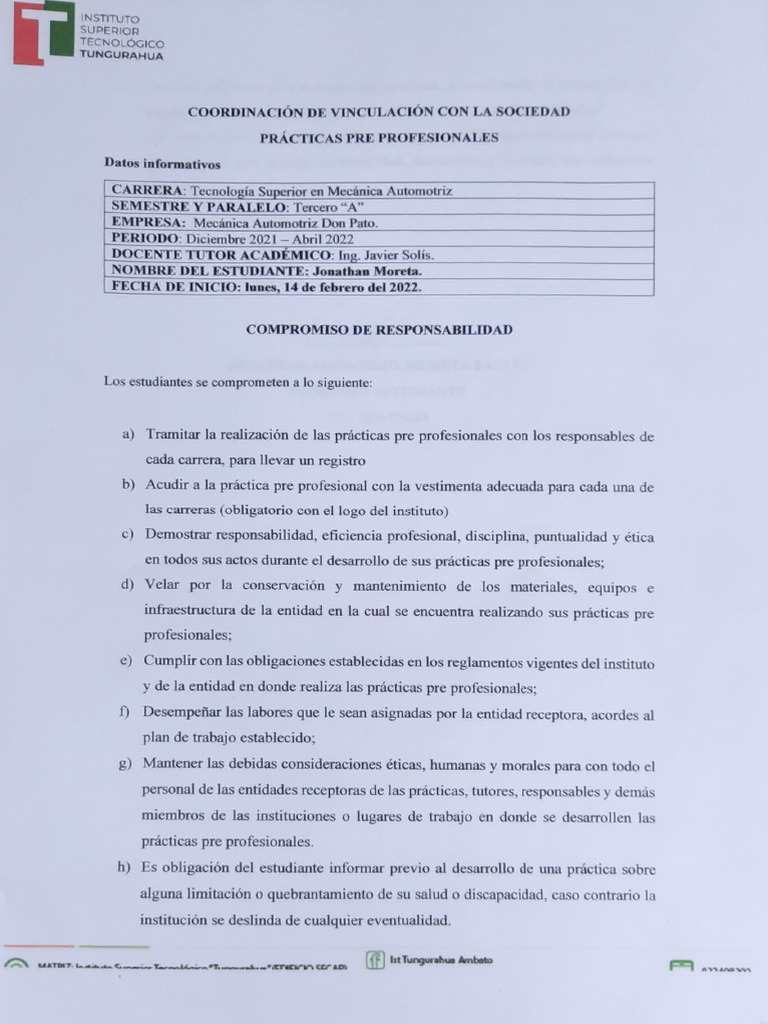 COMPROMISO DE RESPONSABILIDAD 03 - Moreta Jonathan | PDF