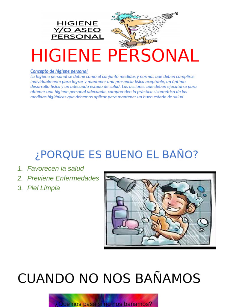 Importancia de la Higiene Personal Escolar | PDF