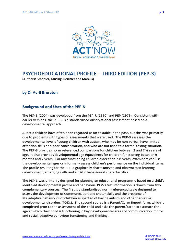 PEP-3 Assessment Overview and Uses | PDF