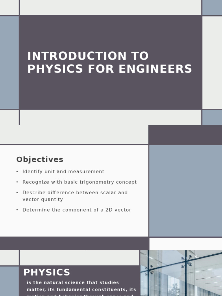 Introduction To Physics For Engineers 1 | PDF | Force | Weight