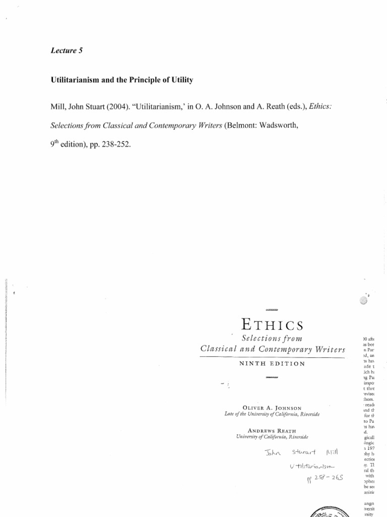 02 Mill Utilitarianism | PDF