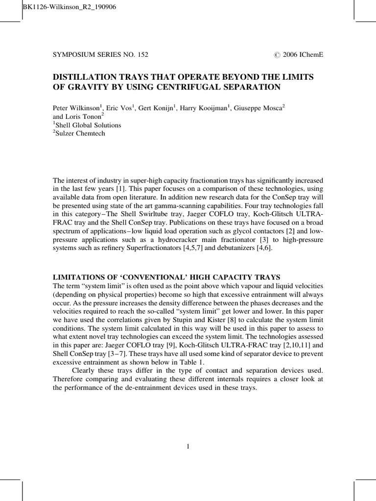 CT 120 Distillation Trays | PDF | Distillation | Pressure