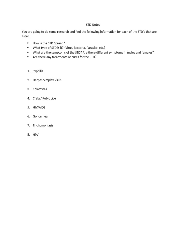 STD Questions | PDF