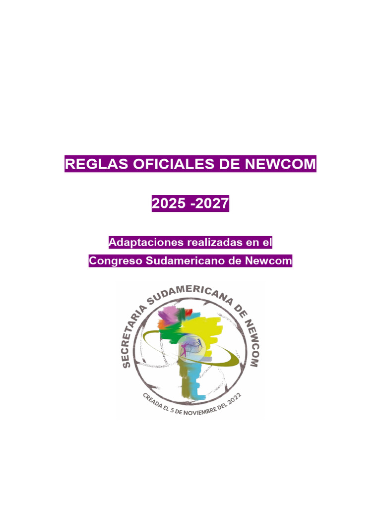 Reglamento Newcom FEVA 2025-2027 | PDF | Defensor (Asociación de Fútbol) | Árbitro