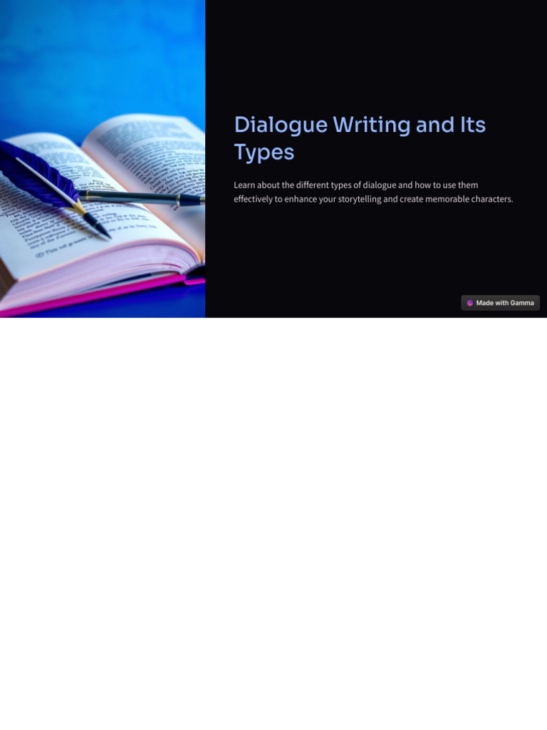 Dialogue Writing and Its Types - Pdf.group10 | PDF | Dialogue | Nonverbal Communication