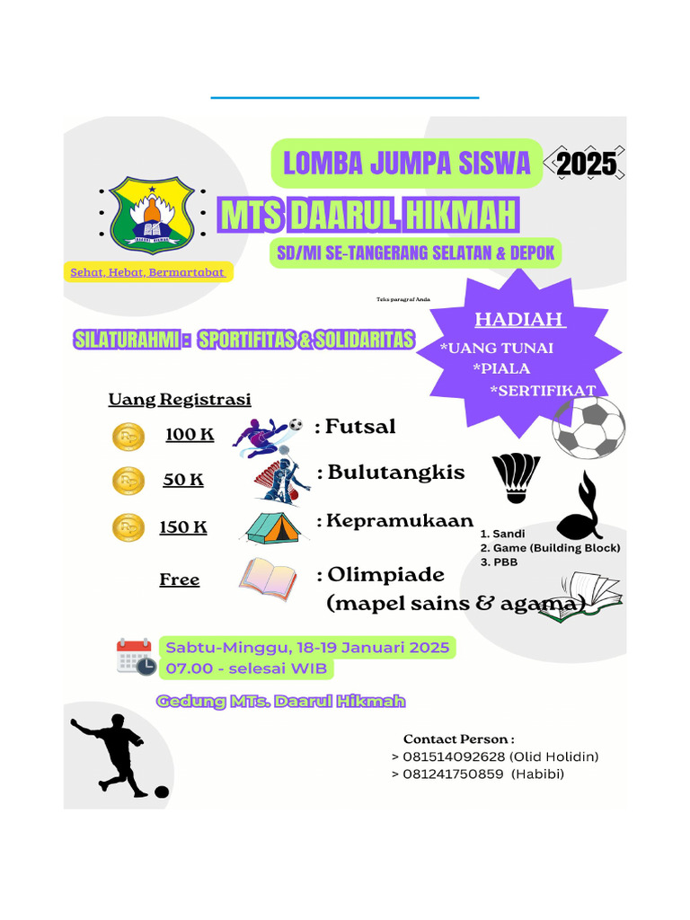 Juknis Lomba Futsal SD/MI 2025 | PDF