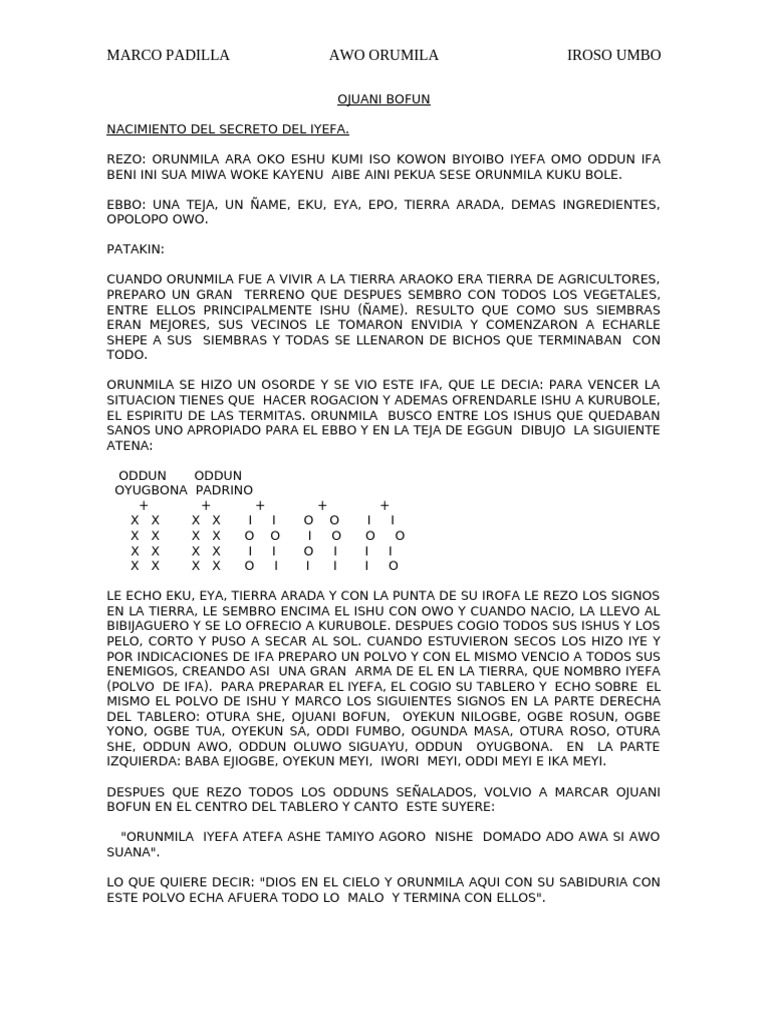 OJUANI BOFUN | PDF | Religión étnica | Espiritualidad