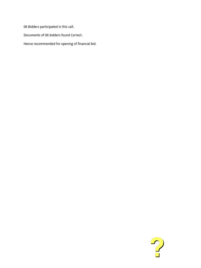 Financial Bid Opening Approved | PDF