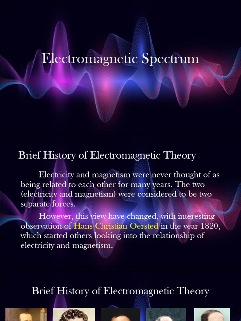 History and Basics of Electromagnetic Spectrum | PDF | Electromagnetic ...