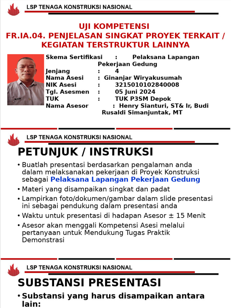 Revisi1 PPT Pelaksana Lapangan Pekerjaan Gedung Jenjang 4 - Ginanjar | PDF