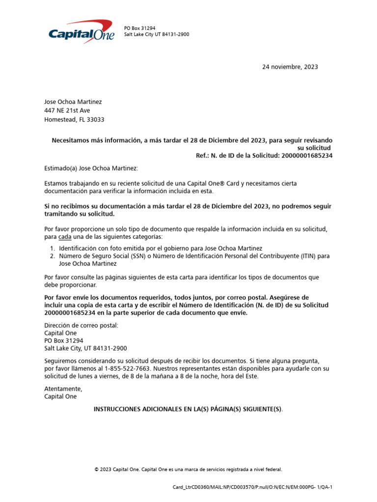 Additional Information Letter | PDF | Impuestos | Número de seguridad social