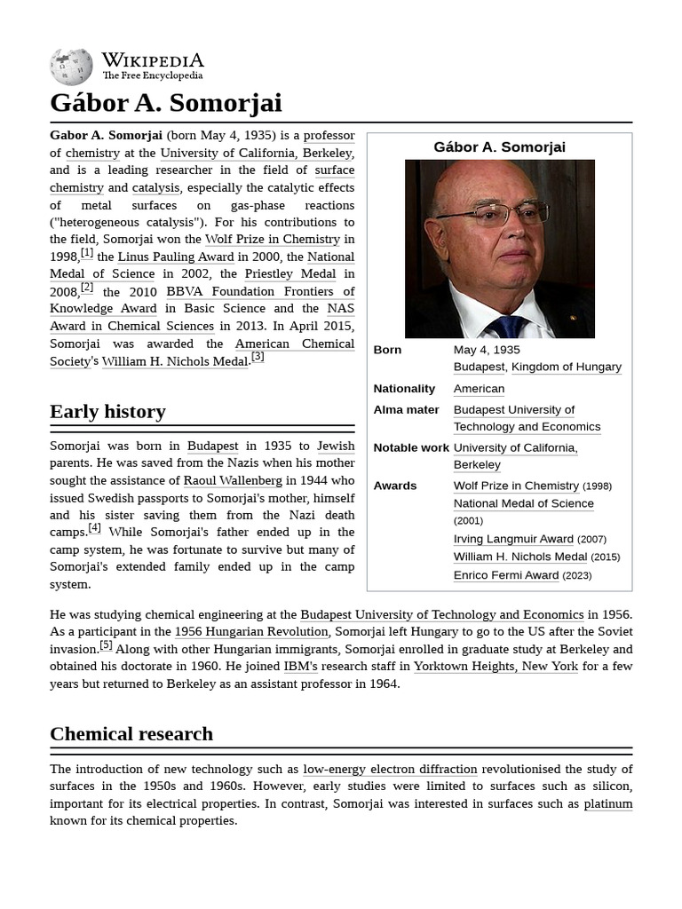 Gábor_A._Somorjai | PDF | Physical Sciences | Applied And ...