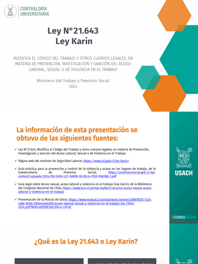 Presentacion Ley Karin | PDF | Acoso sexual | Violencia