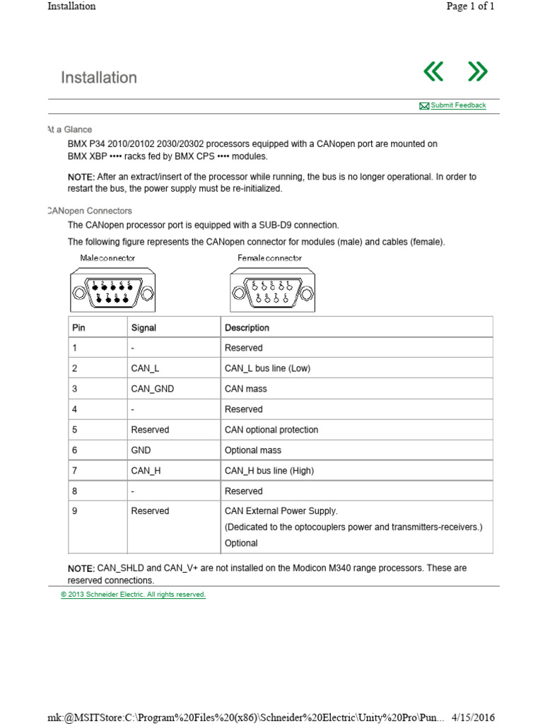 CANopen Port Installation Guide | PDF