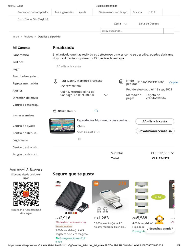 Detalles Del Pedido | PDF