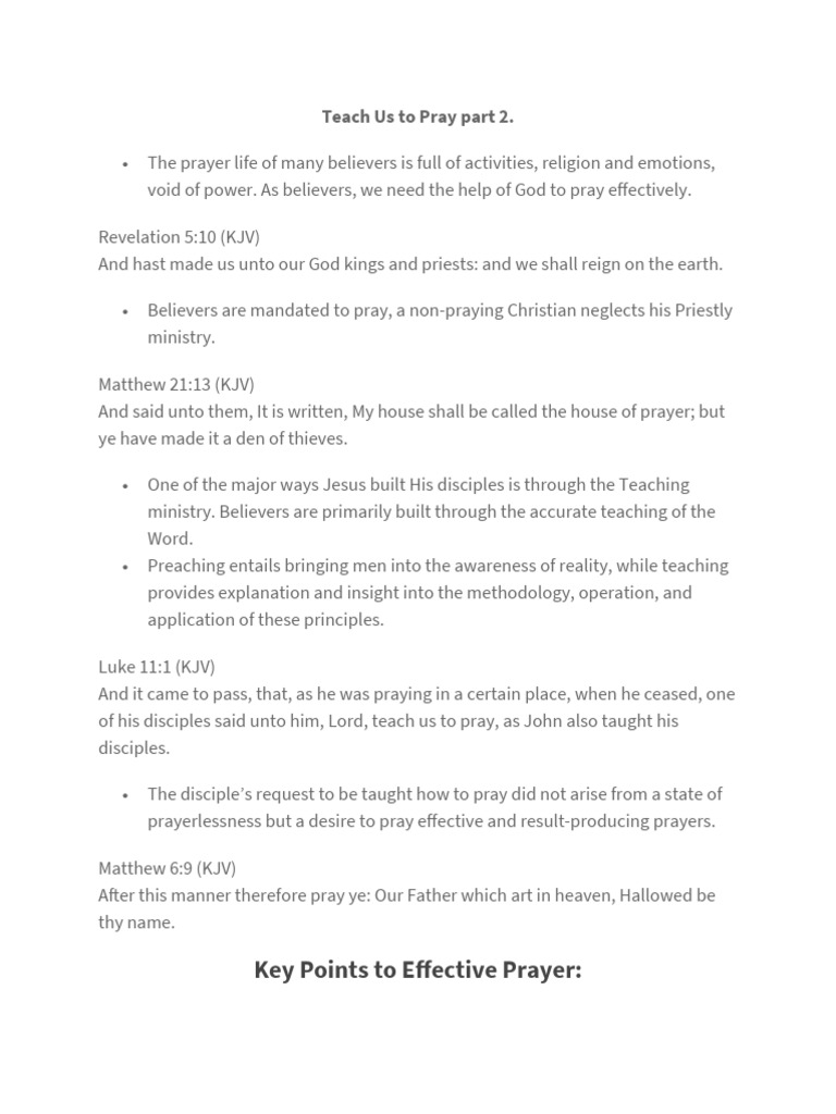 Effective Prayer Strategies for Believers | PDF | Lord's Prayer | Prayer