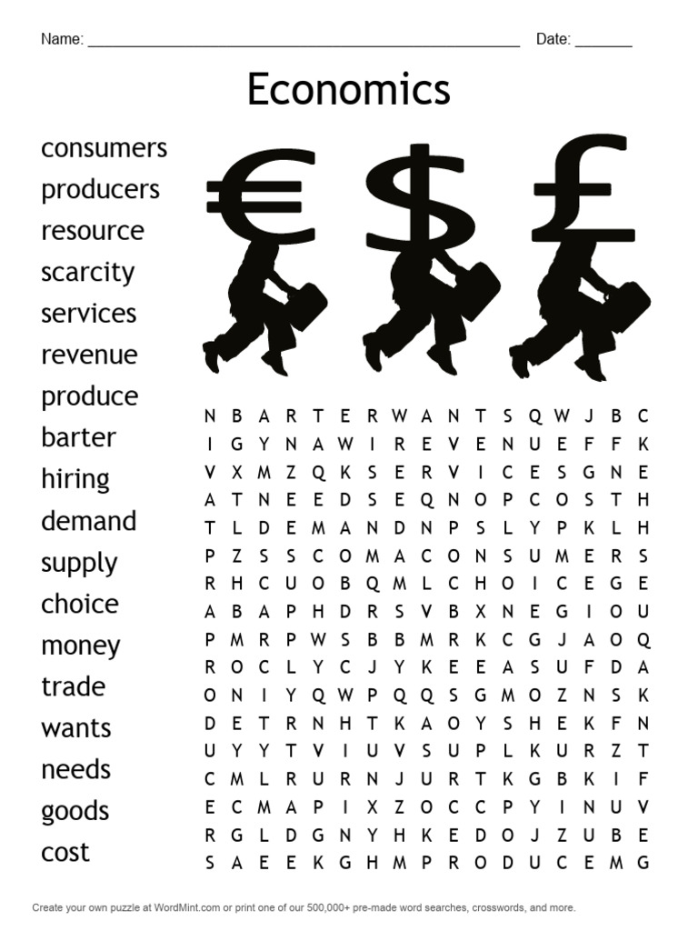 Word Search Economics - 9f62 - 62e99bee | PDF | Word Search | Trade
