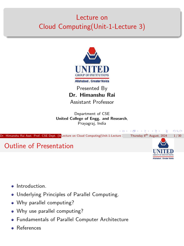 CLOUD_COMPUTING__U1L3 | PDF | Parallel Computing | Multi Core Processor