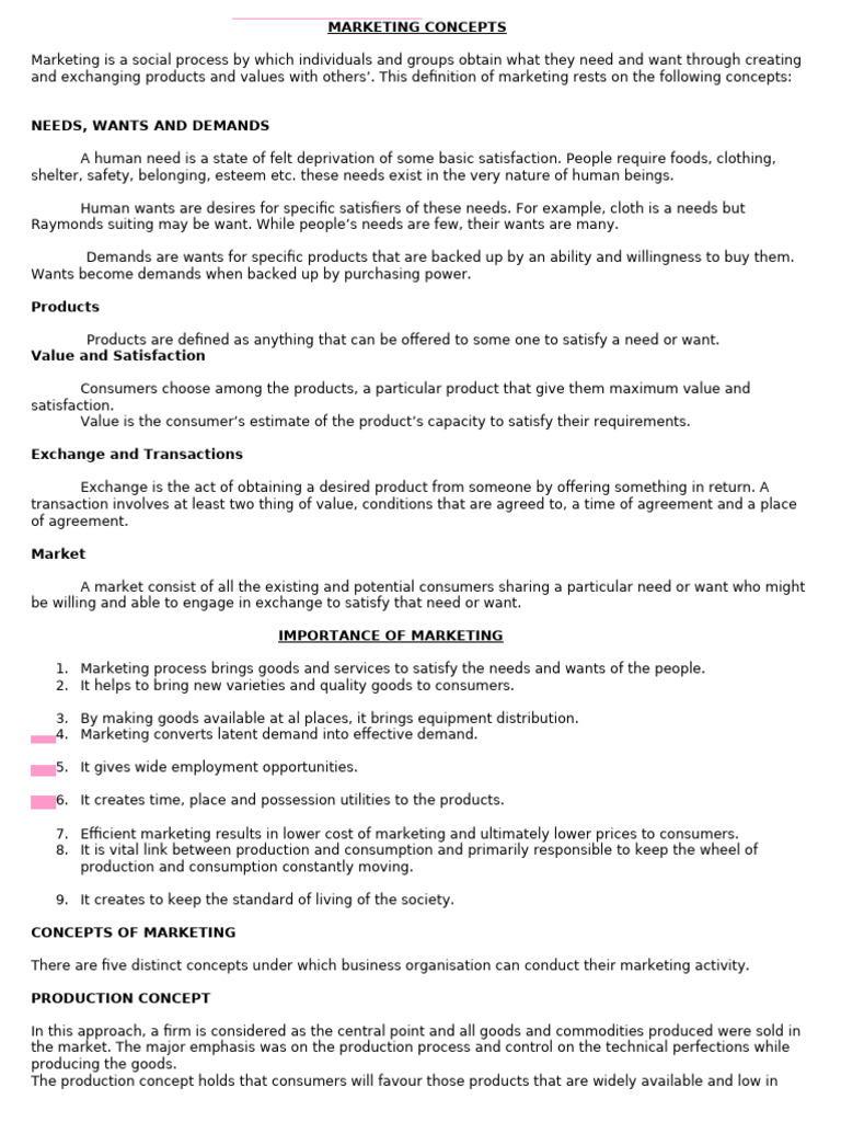 MARKETING CONCEPTS For Students | PDF | Market Segmentation | Marketing