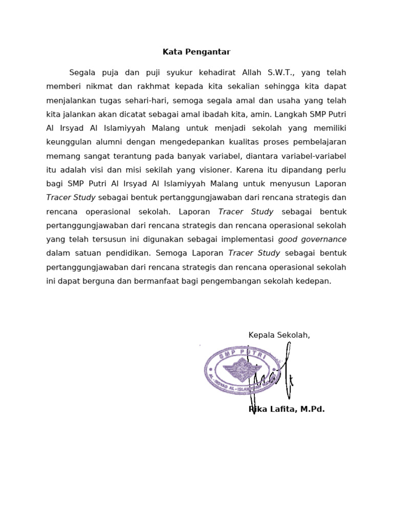 Laporan Hasil Tracer Study | PDF
