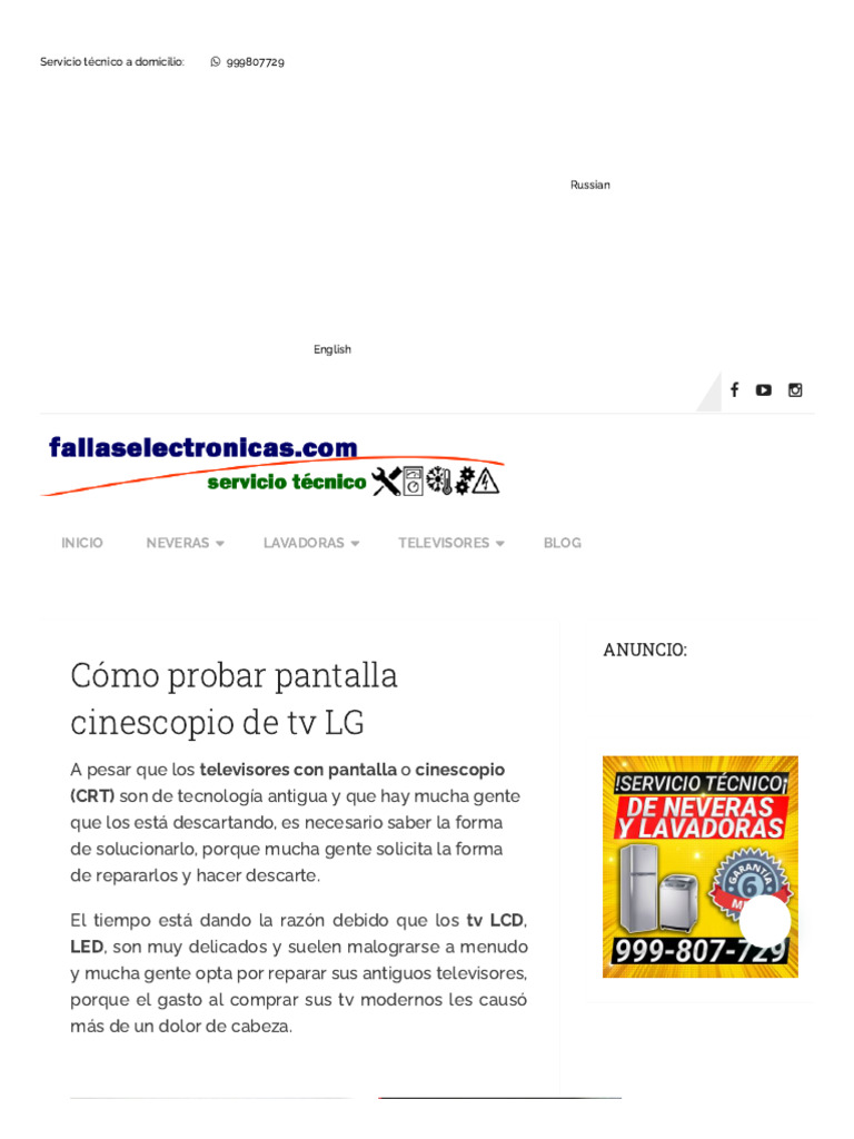 Cómo Probar Pantalla Cinescopio de TV LG | PDF | Color | Visión