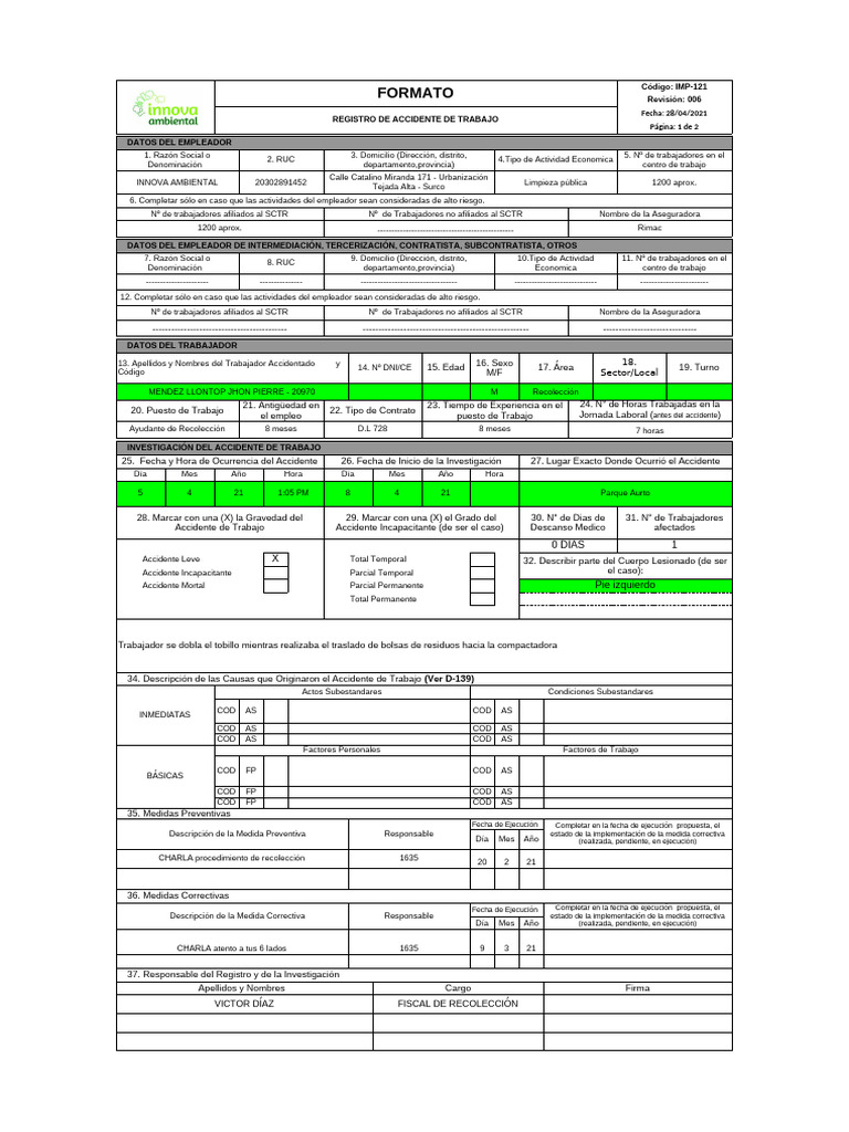 MENDEZ LLONTOP JHON PIERRE - 20970 | PDF | Documento de identidad | Empleo