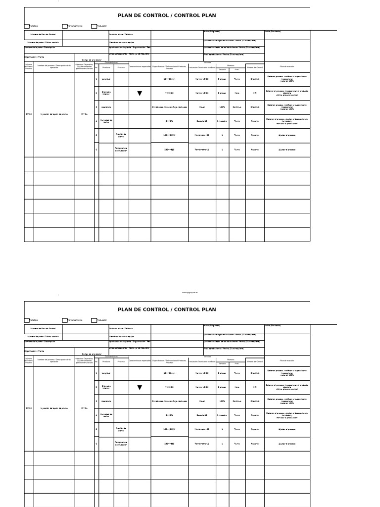 Actividad 9 Formato Plan de Control | PDF | Ingeniería | Producción y ...