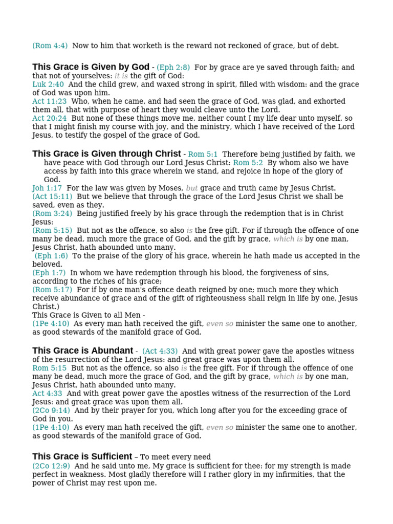 Grace | PDF | Grace In Christianity | Glory (Religion)