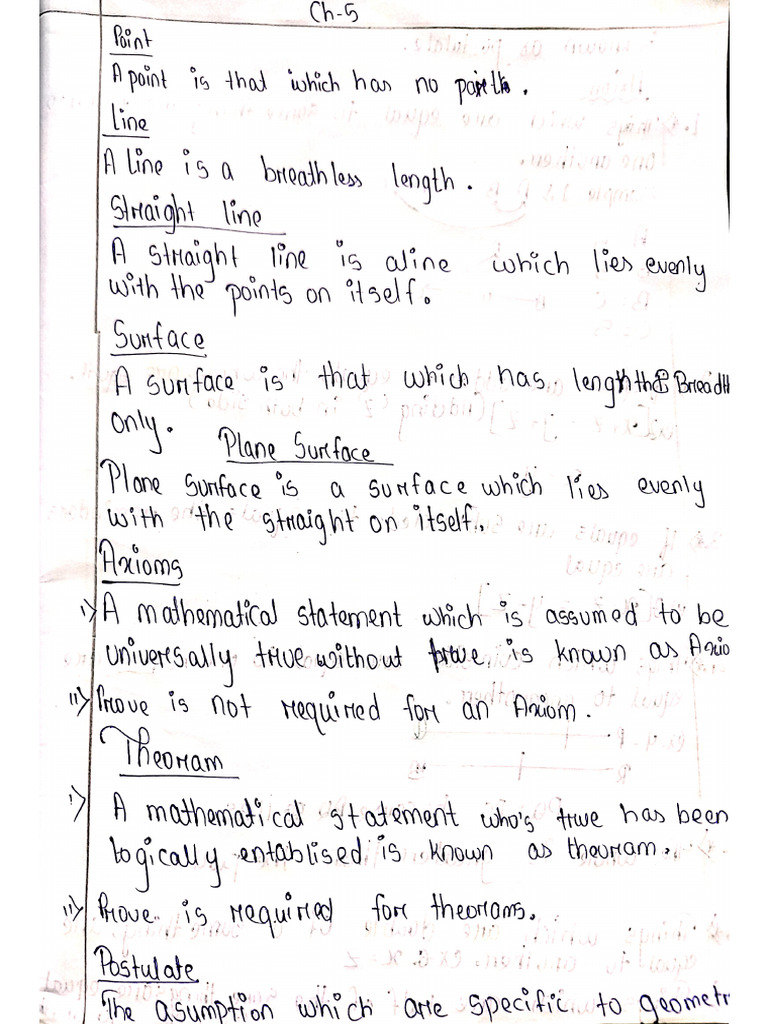 Mathematics Chapter 5 Notes | PDF