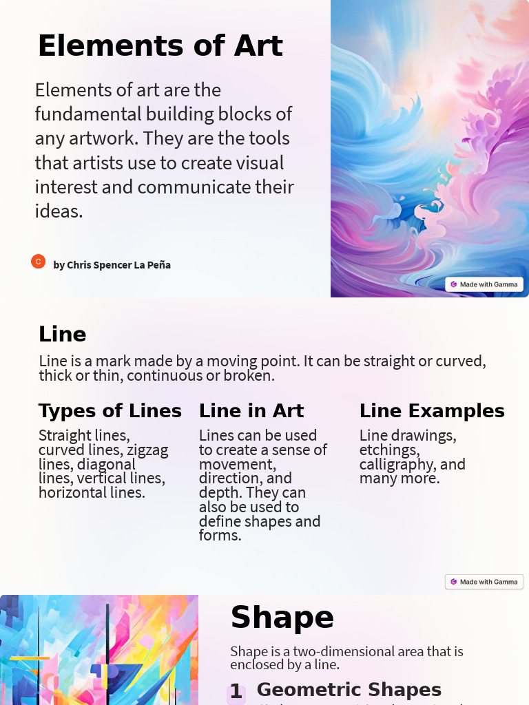 Elements of Art | PDF | Shape | Composition (Visual Arts)
