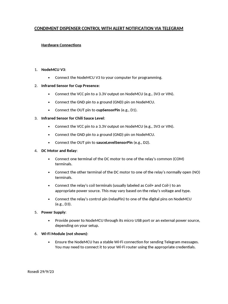 Condiment Dispenser Control With Low Level Notification 2 | PDF | Relay ...
