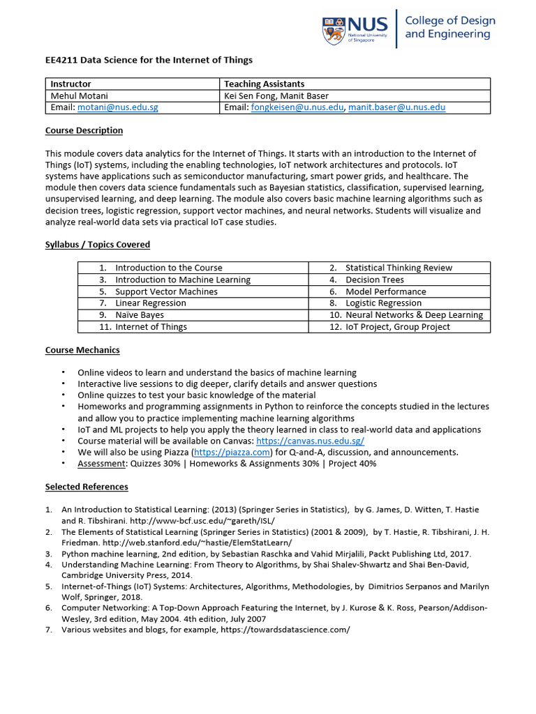 A00-EE4211-Module-Info-2024 | PDF | Machine Learning | Internet Of Things