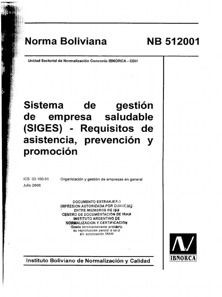 Norma Boliviana 512001 | PDF