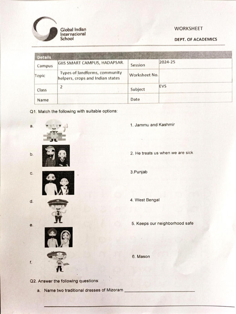 EVS Worksheet - Holiday Assignment | PDF